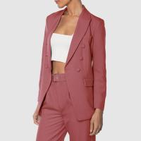 China Brick Red Formal Stylish Womens Suits For Office Wear Formal Blazer And Pant Set for sale
