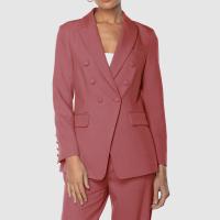 China Brick Red Formal Stylish Womens Suits For Office Wear Formal Blazer And Pant Set for sale