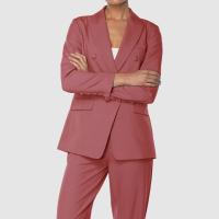China Brick Red Formal Stylish Womens Suits For Office Wear Formal Blazer And Pant Set for sale
