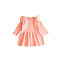 China Toddler Girls Knitted Sweater Boutique Princess Dress Pink Mini Dresses For Autumn Winter for sale
