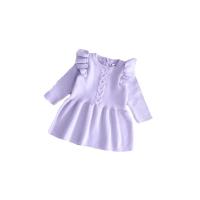 China Toddler Girls Knitted Sweater Boutique Princess Dress Pink Mini Dresses For Autumn Winter for sale