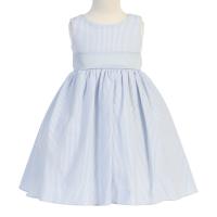 China Little Girls Boutique Princess Dress Striped Cotton Seersucker Dresses Elegant Tie Back Sleeveless Dresses Toddlers for sale