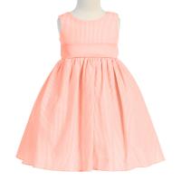 China Little Girls Boutique Princess Dress Striped Cotton Seersucker Dresses Elegant Tie Back Sleeveless Dresses Toddlers for sale