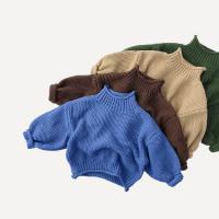 China Custom Baby Turtleneck Sweater Hand Knitted Retro Sweater Cotton Pullover Chunky Sweater For Cool Days for sale