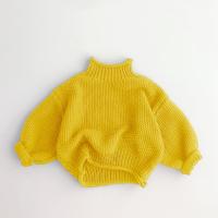 China Custom Baby Turtleneck Sweater Hand Knitted Retro Sweater Cotton Pullover Chunky Sweater For Cool Days for sale