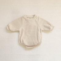 China Custom Infant Baby Waffle Fabric Rompers Cotton One Piece Suit Jumpsuit Bodysuit At Home Sleepwear for sale