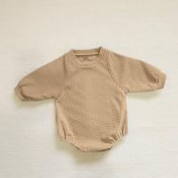 China Custom Infant Baby Waffle Fabric Rompers Cotton One Piece Suit Jumpsuit Bodysuit At Home Sleepwear for sale