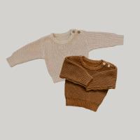 China Infant&Baby Chunky Knitwear Hand made Crew Neck Sweaters Pullover Knitted Long Pants Two Pieces Lounge Homewear Spring for sale