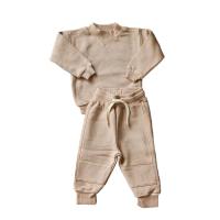 China Unisex Kids 300gsm Fleece Cotton Sweatshirt Set Ribbed Neck Pullover Sweater Sweat Pants 2PCS for sale