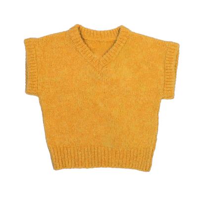 China Unisex Kids Wool And Cotton Blend Knitted Pullover Sweater Vest Sleeveless Knit Waistcoat for sale