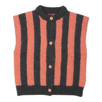China Kids Wool Cotton Blend Striped Chunky Knitted Sweater Vest Button Down Cardigans Hand Knit Waistcoat for sale