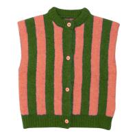 China Kids Wool Cotton Blend Striped Chunky Knitted Sweater Vest Button Down Cardigans Hand Knit Waistcoat for sale