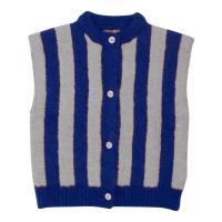 China Kids Wool Cotton Blend Striped Chunky Knitted Sweater Vest Button Down Cardigans Hand Knit Waistcoat for sale