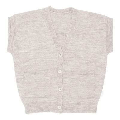 China Kids Cotton Knitted Sweater Vest Hand Knit Button Down Sleeveless Cardigans With Pockets for sale