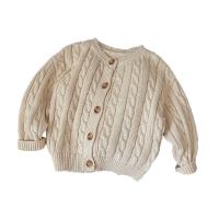 China Mommy And Me Chunky Knitted Sweater Cardigan Cotton Thick Winter Hand Knit Button Down Sweater for sale