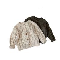China Mommy And Me Chunky Knitted Sweater Cardigan Cotton Thick Winter Hand Knit Button Down Sweater for sale