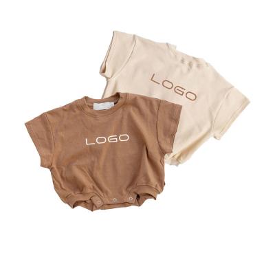 China Organic Cotton Newborn Baby Romper Tshirt French Terry Oversized Infant Jumpsuit Sleepwear for sale