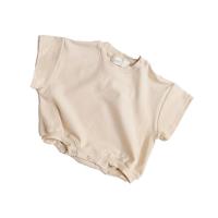 China Organic Cotton Newborn Baby Romper Tshirt French Terry Oversized Infant Jumpsuit Sleepwear for sale