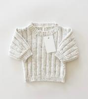 China Custom Neutral Baby Chunky Knit Speckled Sweater Organic Cotton Hand Knitted  Pullover Sweater Toddlers Winter Warm for sale
