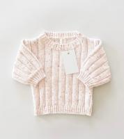 China Custom Neutral Baby Chunky Knit Speckled Sweater Organic Cotton Hand Knitted  Pullover Sweater Toddlers Winter Warm for sale