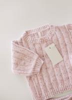 China Custom Neutral Baby Chunky Knit Speckled Sweater Organic Cotton Hand Knitted  Pullover Sweater Toddlers Winter Warm for sale