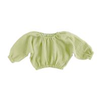 China Little Girls 100% Cotton Muslin Fabric Blouses Gauze Long Sleeve Pullover Shirts Summer Wear For Toddler Girls Clothing for sale