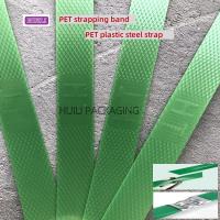 China Green PET plastic strapping 16mm PET strapping high-speed PET bottle flake material strapping for sale