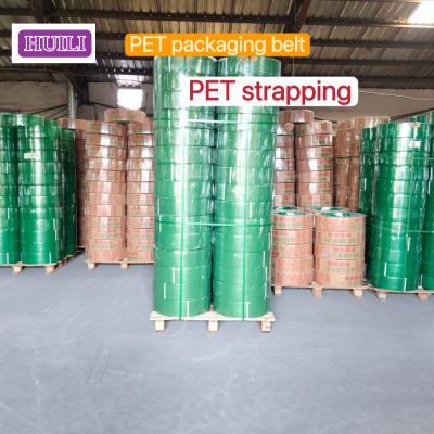 China High-speed PET strapping with steel strap 9-25mm PET packaging belt with embossed surface for sale