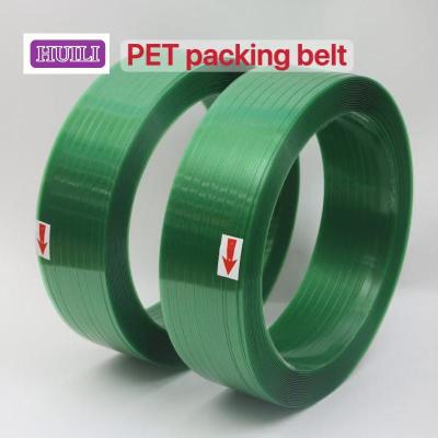 China PET plastic steel strap 9-16mm PET packaging belt PET plastic steel strap with high tensile strength for sale