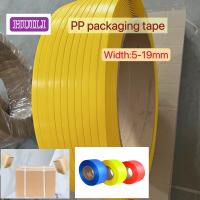 China Automatic PP packing belt 5-15mm environmentally friendly PP packing strap for use with cardboard boxes for sale