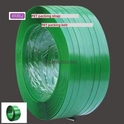 China Hot-selling PET strapping belt 9-25 mm green PET packaging belt made from 100% recycled PET material for sale