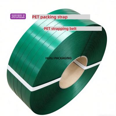 China PET plastic steel belt 9-16 mm PET strapping PET packaging belt for 100% PET bottle flakes for sale