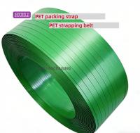 China 16 to19mm PP PET strapping​ Green PET Packaging Belt with Pneumatic Strapping Tool for sale