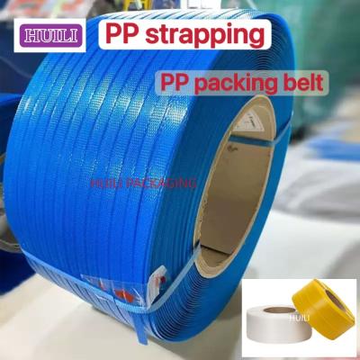 China Automatic PP strapping belt 12 mm PP packaging strap for automatic strapping machines for sale