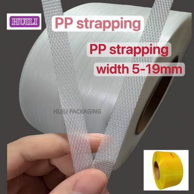 China PP strapping belt transparent 12mm PP packaging strap with High-Speed ​​Adaptability for sale