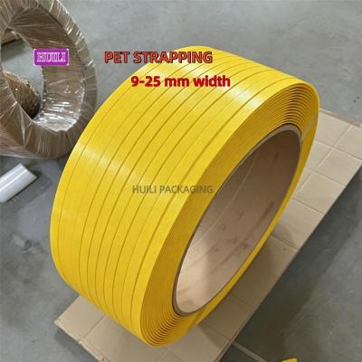 China PET Packaging Strap 9 mm PET Strapping PET packaging belt​ with Embossed or Smooth Surface for sale