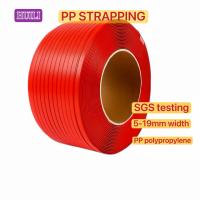China 0.45mm-0.8mm Thick Colored PP Strapping Belt Plastic Strapping Roll Strong Strength for sale