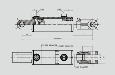 China Threaded Clevis 3000PSI rated hydraulic Cylinder size availability:bore:2