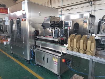 China Viscosity Liquid Lube Oil Bottle Filling Line Touch Screen for sale