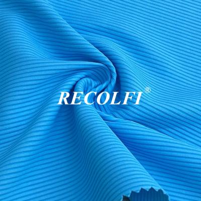 China Anti Static Ribbed Activewear Knit Fabric Bright Color Stretch Leggings for sale