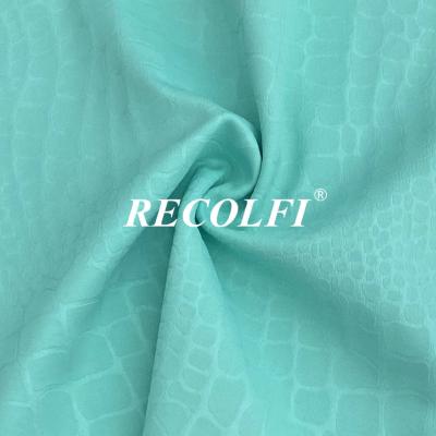 China Embossed Print Activewear Recycled Knit Fabric Syretch Cycling Wear for sale