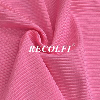 China Pink Recycled Activewear Knit Fabric Eco Friendly Rib Yoga Wear Casual Leggings for sale