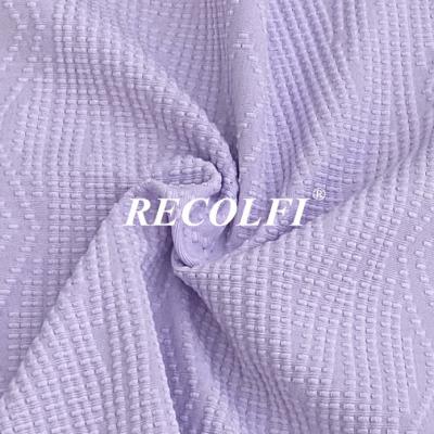 China Anti Bacterial Activewear Knit Fabric Textured UV Protect Yoga Wear for sale