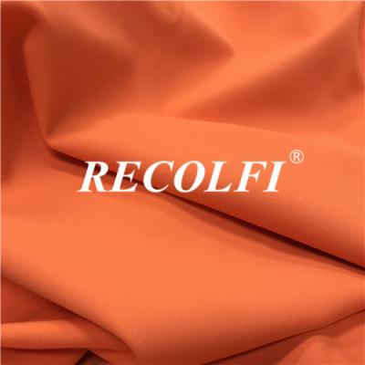 China High Upf Rating Recycled Spandex Fabric Orange Color For Ultimate Activewear for sale