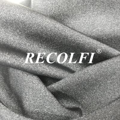 China Black Recycled Tricot 4 Way Stretch Material For Yoga Pants Gym Wear for sale