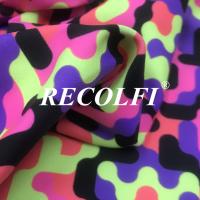 China Double Printing Patterns Ribbed Swimwear Fabric Keeping Warp Soften for sale