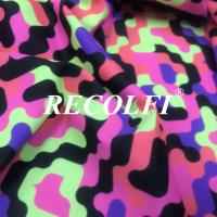 China Double Printing Patterns Ribbed Swimwear Fabric Keeping Warp Soften for sale