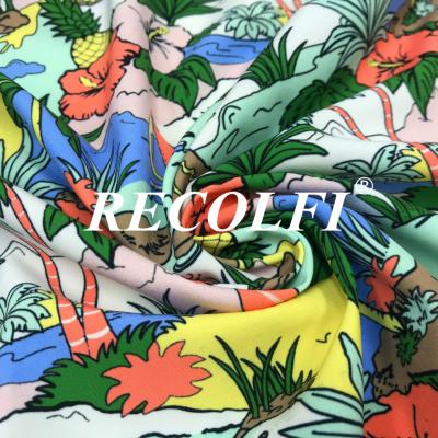 China Digital Print Plastic Recycled Fabric , High End Athletic Wear Fabric for sale
