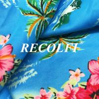 China Digital Print Ribbed Swimwear Fabric Repreve Nylon And ROICA Spandex Fiber for sale