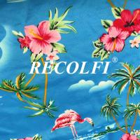 China Digital Print Ribbed Swimwear Fabric Repreve Nylon And ROICA Spandex Fiber for sale